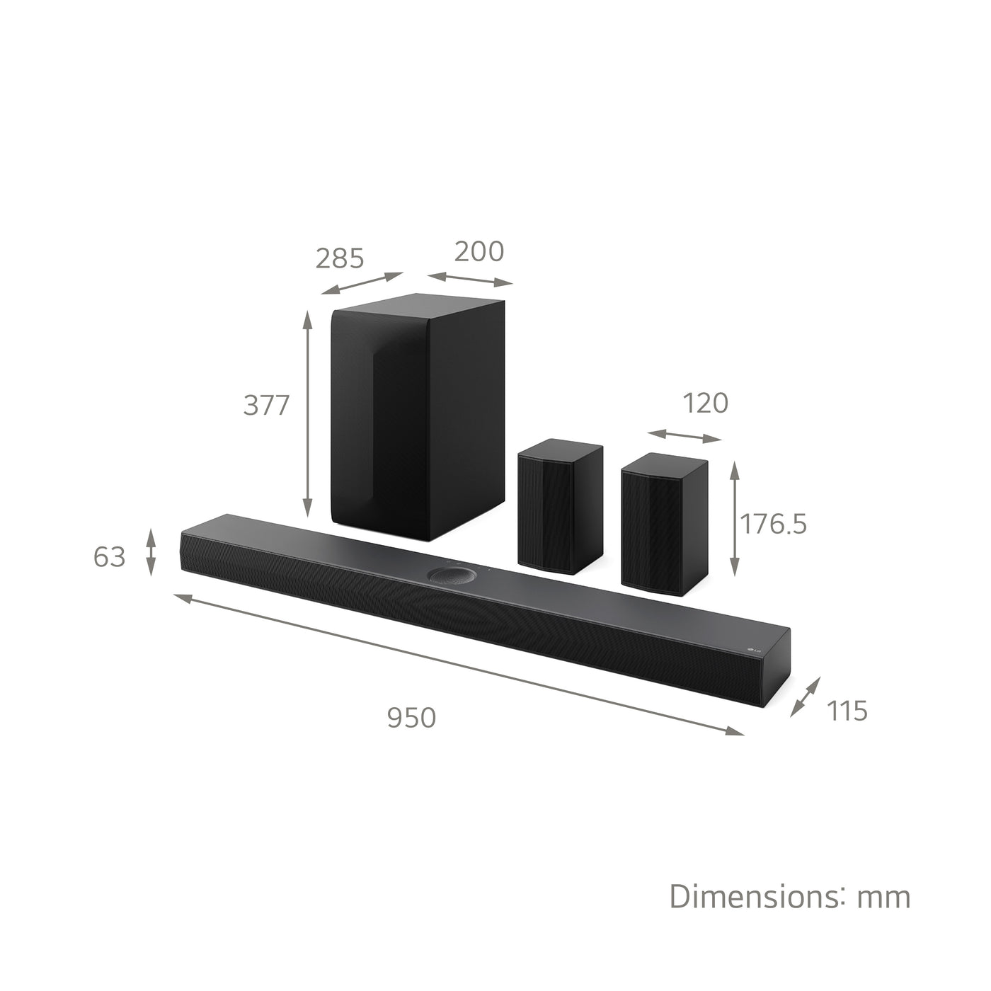 LG US70TR 5.1.1 Dolby Atmos TV Soundbar with Rear Speakers & Wireless ...